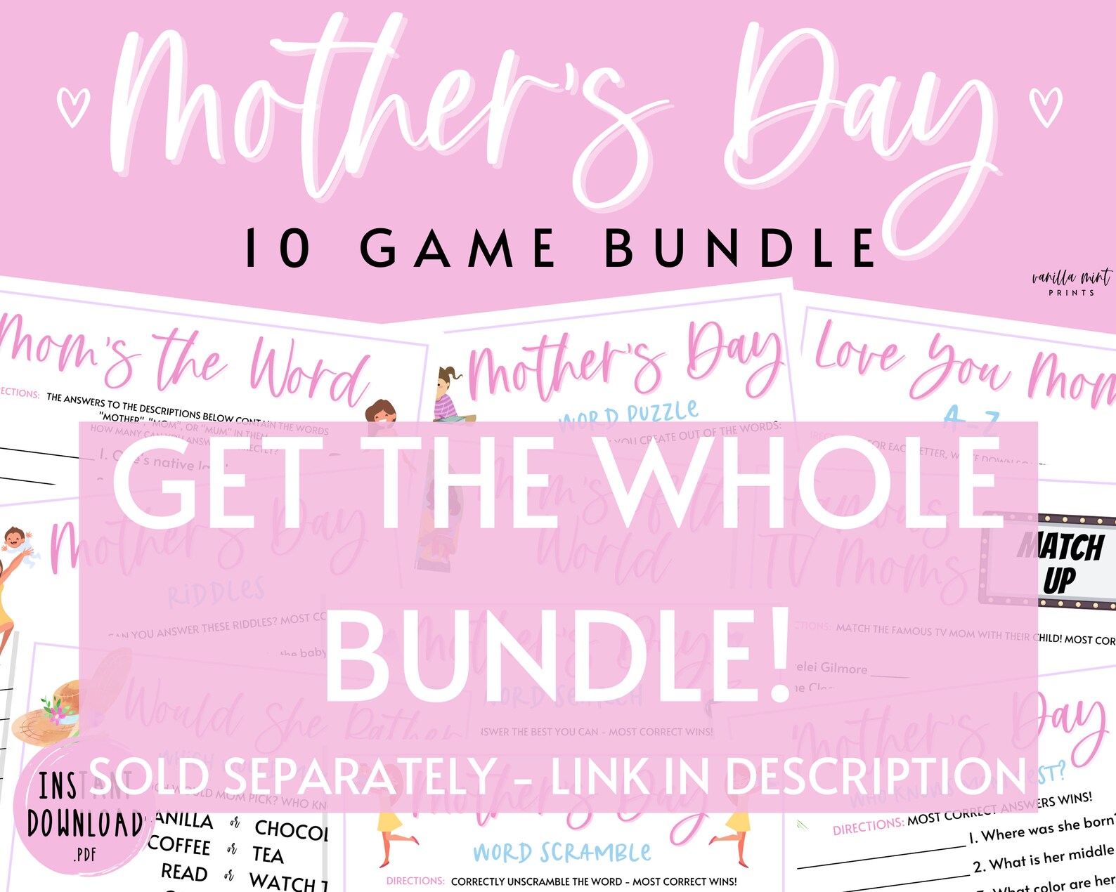 Mother's Day Would She Rather Games Which Would Mom - Etsy