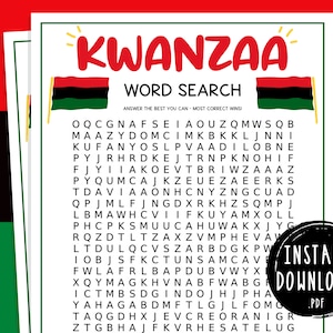 Kwanzaa Word Search | Printable Kwanzaa Party Games | Fun Activities ...