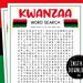 Kwanzaa Word Search Printable Kwanzaa Party Games Fun Activities for ...