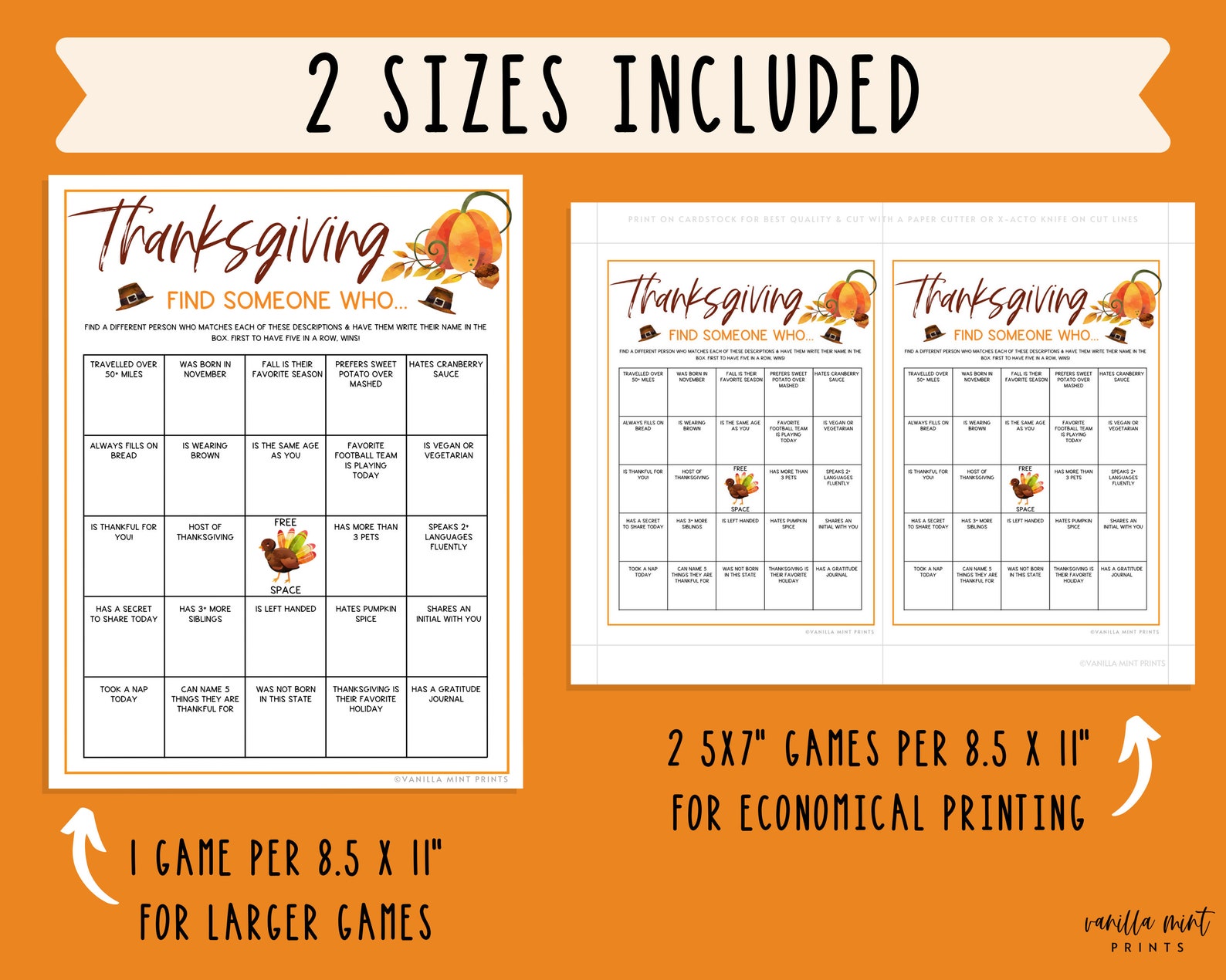Thanksgiving Find Someone Who Game Thanksgiving Party Games - Etsy