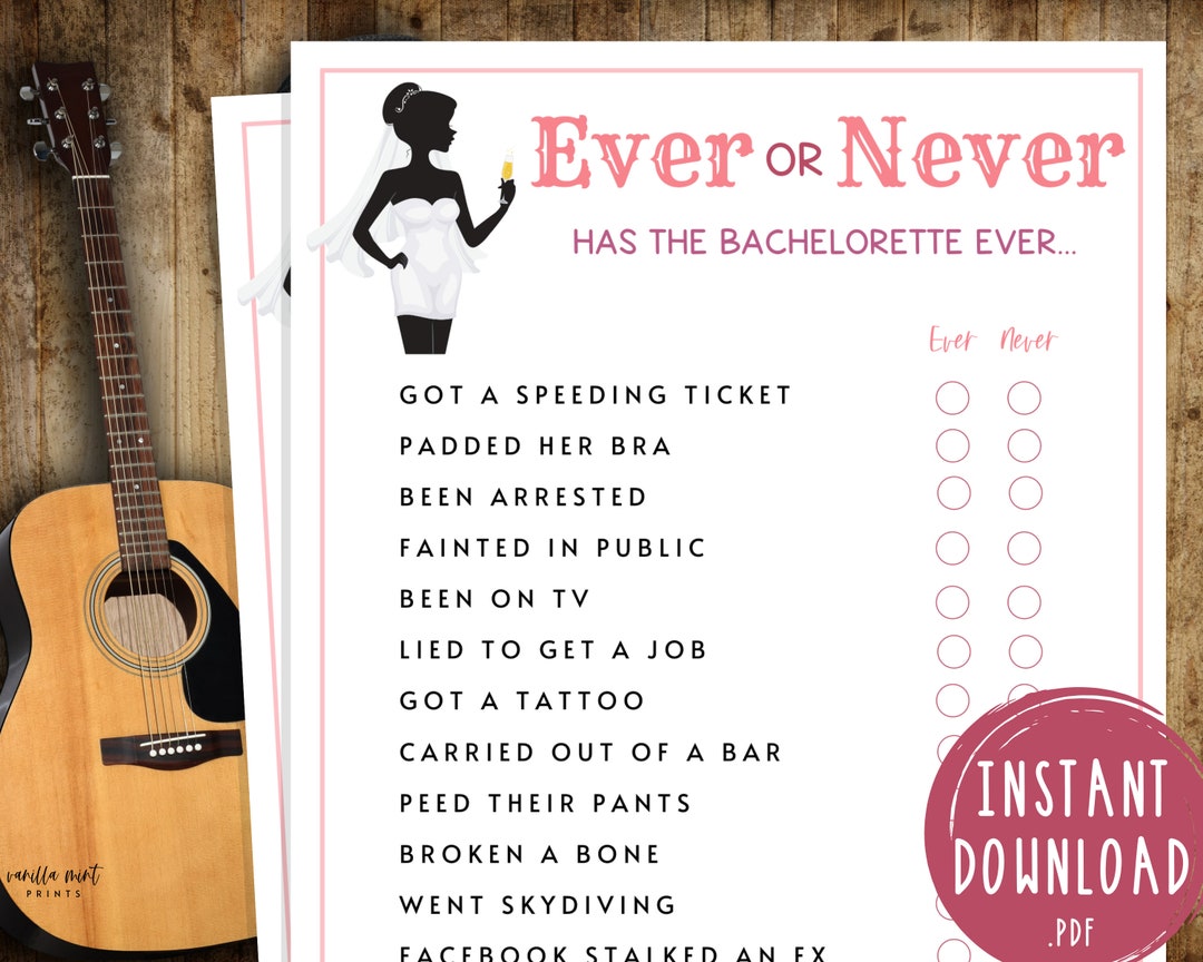 Nashville Bachelorette Party Games | Ever or Never | Has the Bride Ever ...