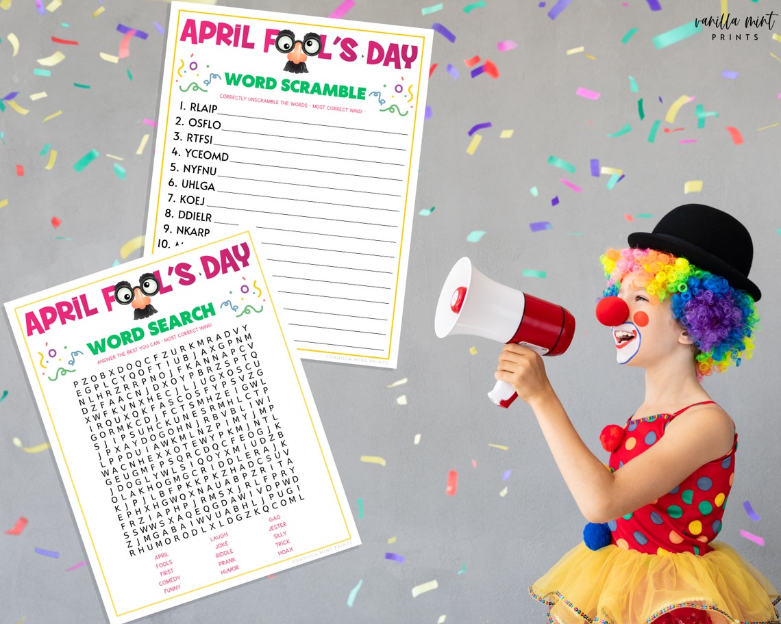 April Fool's Day 5 Game BUNDLE | April Fools Party Games | Printable ...