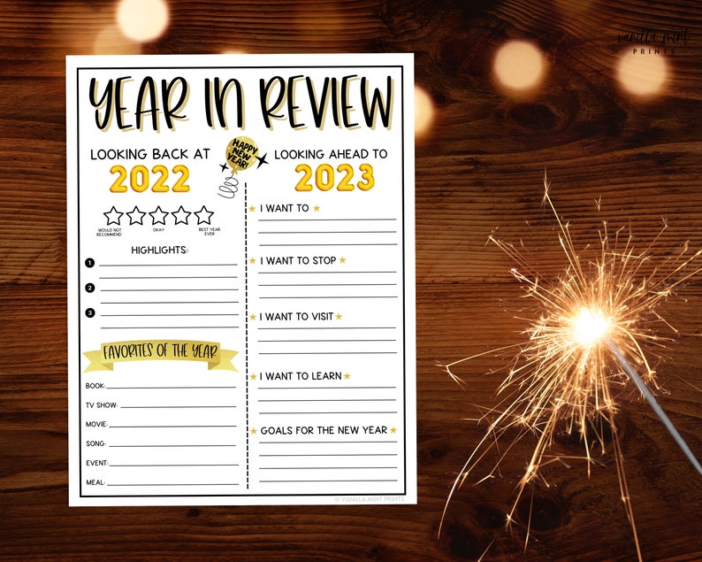New Years Eve Year in Review Game New Years Games New - Etsy