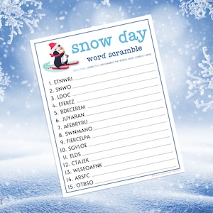 Snow Day Word Scramble Game | Fun Printable Winter Game | Wintertime ...