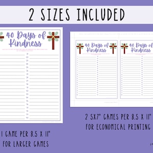 Lent 40 Days of Kindness Game | Printable Party Games | Easter ...