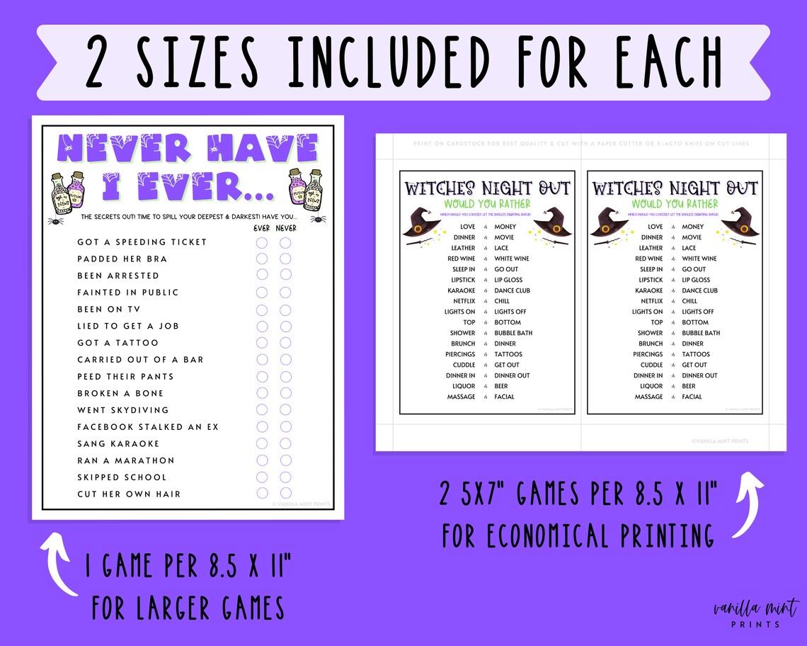 Witches Night Out 10 Game BUNDLE Fun Halloween Party Games - Etsy