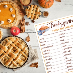 Thanksgiving Finish That Phrase Game | Finish the Phrase Game ...