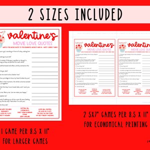 Valentine's Day Movie Love Quotes Game | Valentine Printable Games ...