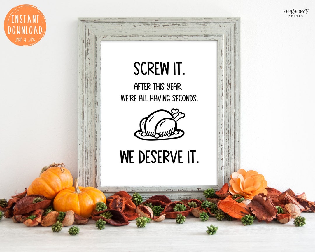 Thanksgiving Sign | Funny 2020 Thanksgiving Dinner Decor | Seconds ...