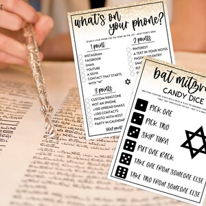 Bat Mitzvah Games | 5 Game BUNDLE | Bat Mitzvah Favors | Birthday Party ...