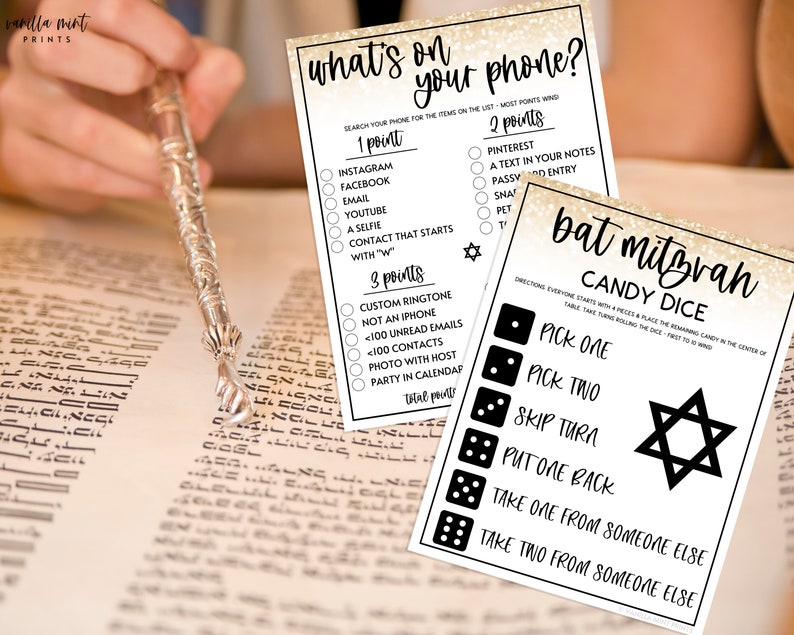 Bat Mitzvah Games 5 Game BUNDLE Bat Mitzvah Favors - Etsy
