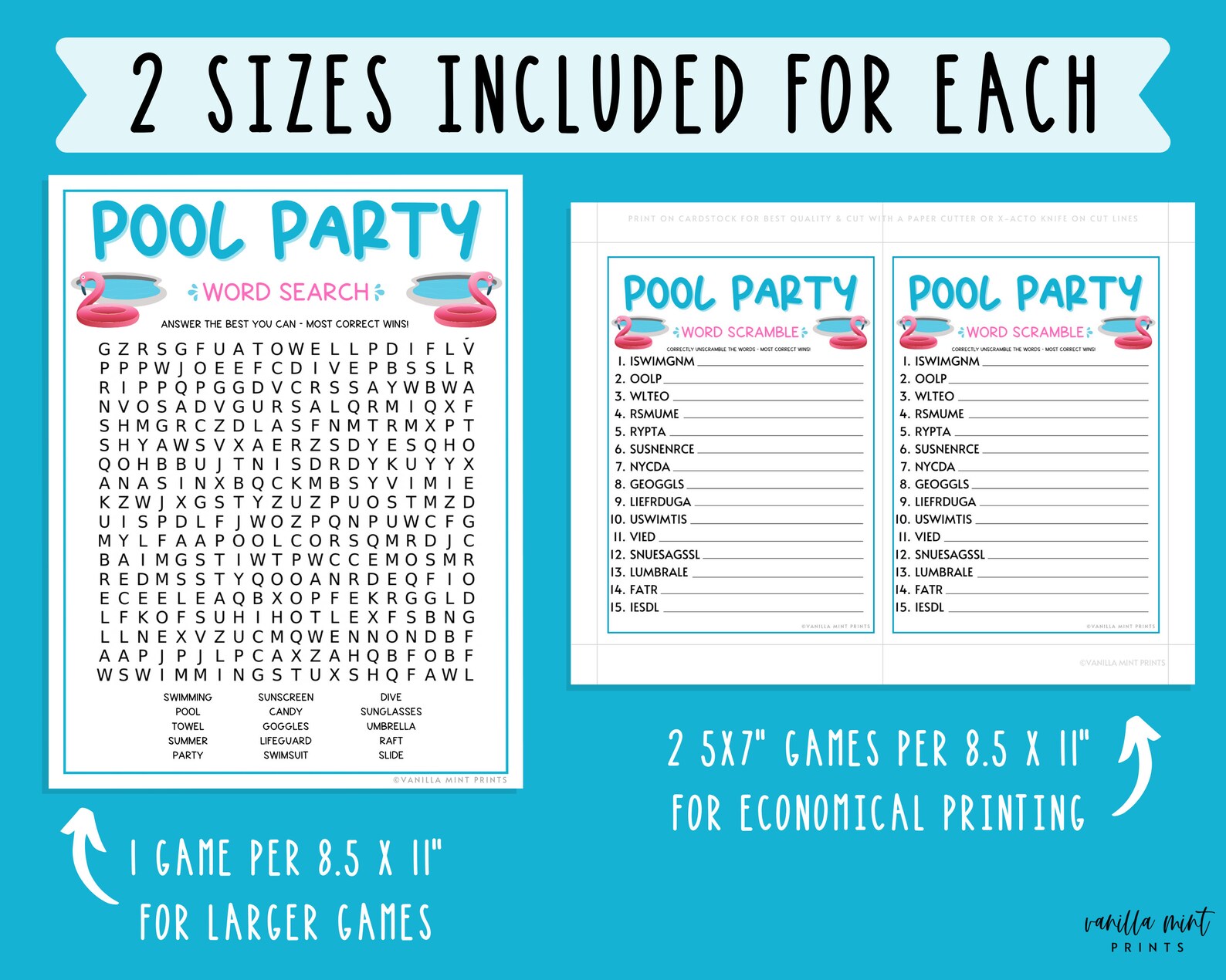 Pool Party 10 Party Game BUNDLE Fun Printable Summertime - Etsy