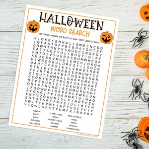 Halloween Word Search Game Halloween Printable Games | Etsy