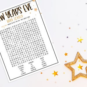 New Years Eve Word Search Game New Years Printable Games | Etsy
