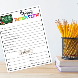 Back to School Student Interview First Day of School All - Etsy