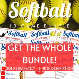 Softball Emoji Pictionary Game | Printable Softball Team Party Game ...