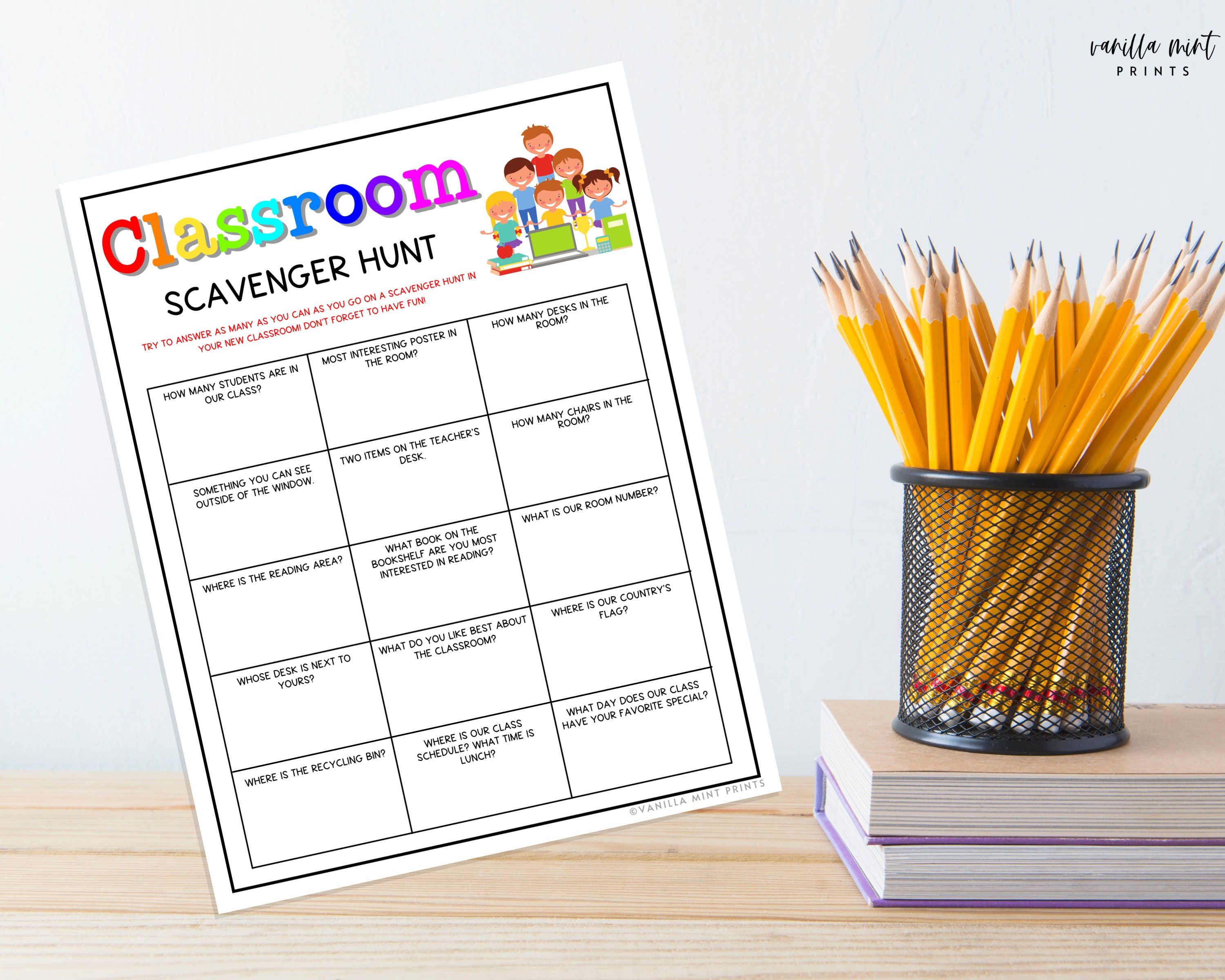 Back to School Classroom Scavenger Hunt First Day of School - Etsy