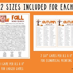 Fall 10 Game BUNDLE Printable Autumn Game Bundle Fall Time - Etsy