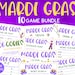Mardi Gras 10 Game BUNDLE Fat Tuesday Party Games Carnival Mardi Gras ...