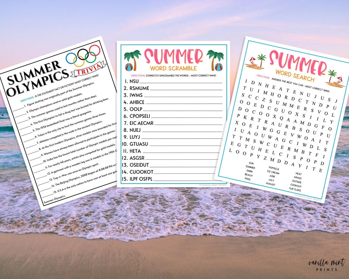 Summer 10 Game BUNDLE Printable Summertime Games Party | Etsy