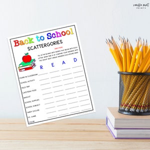 Back to School Game | Scattergories | First Day of School Activities ...