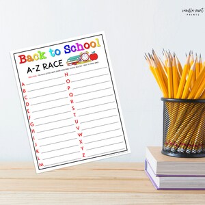 Back to School Game | A - Z Race | First Day of School Activities ...
