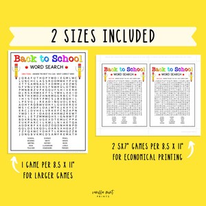 Back to School Game | Word Search | First Day of School Activities ...