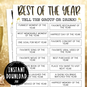 New Years Eve Best of the Year Drinking Game Fun New Years Eve Party ...