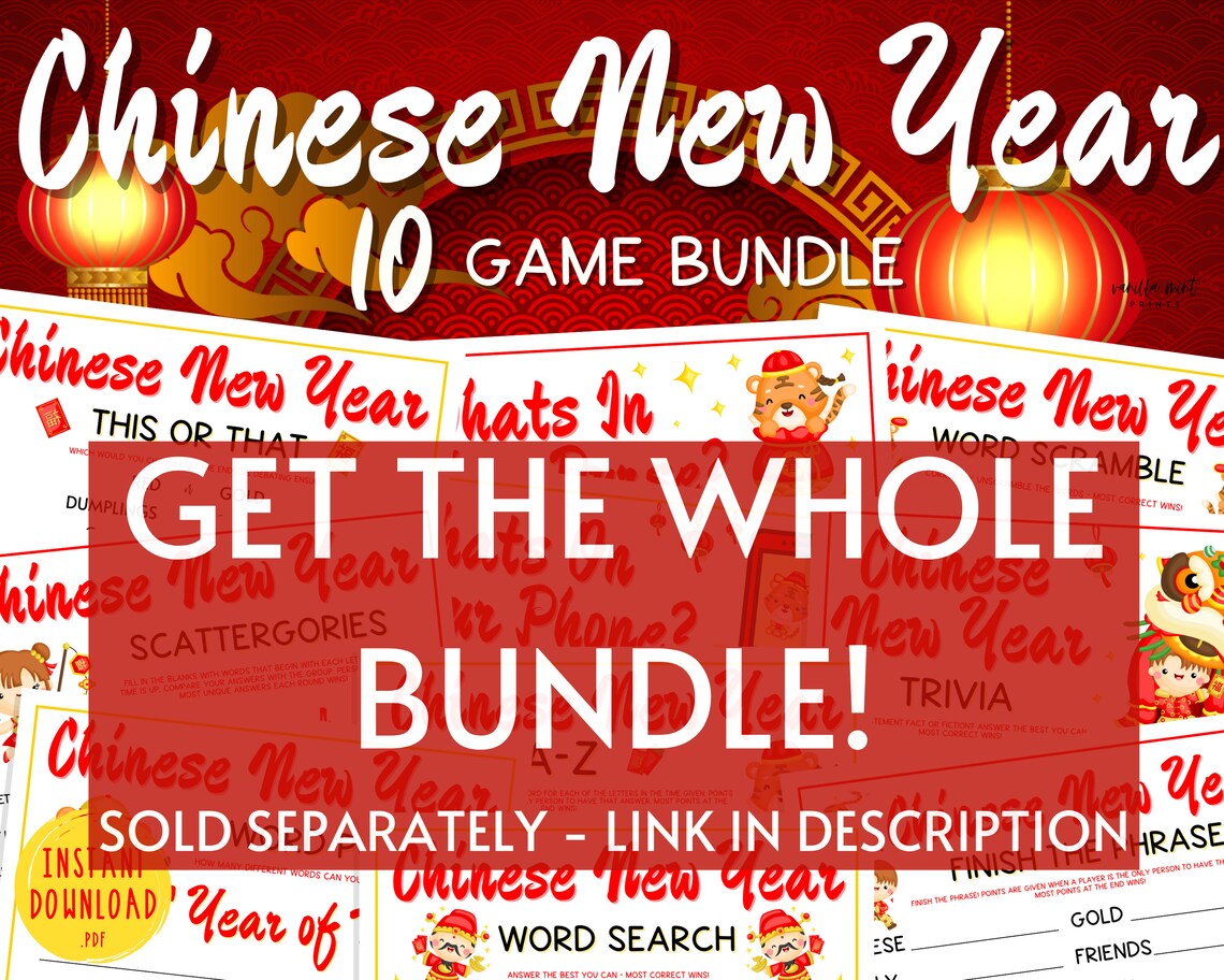 Chinese New Year Trivia Game Lunar New Year Printable | Etsy