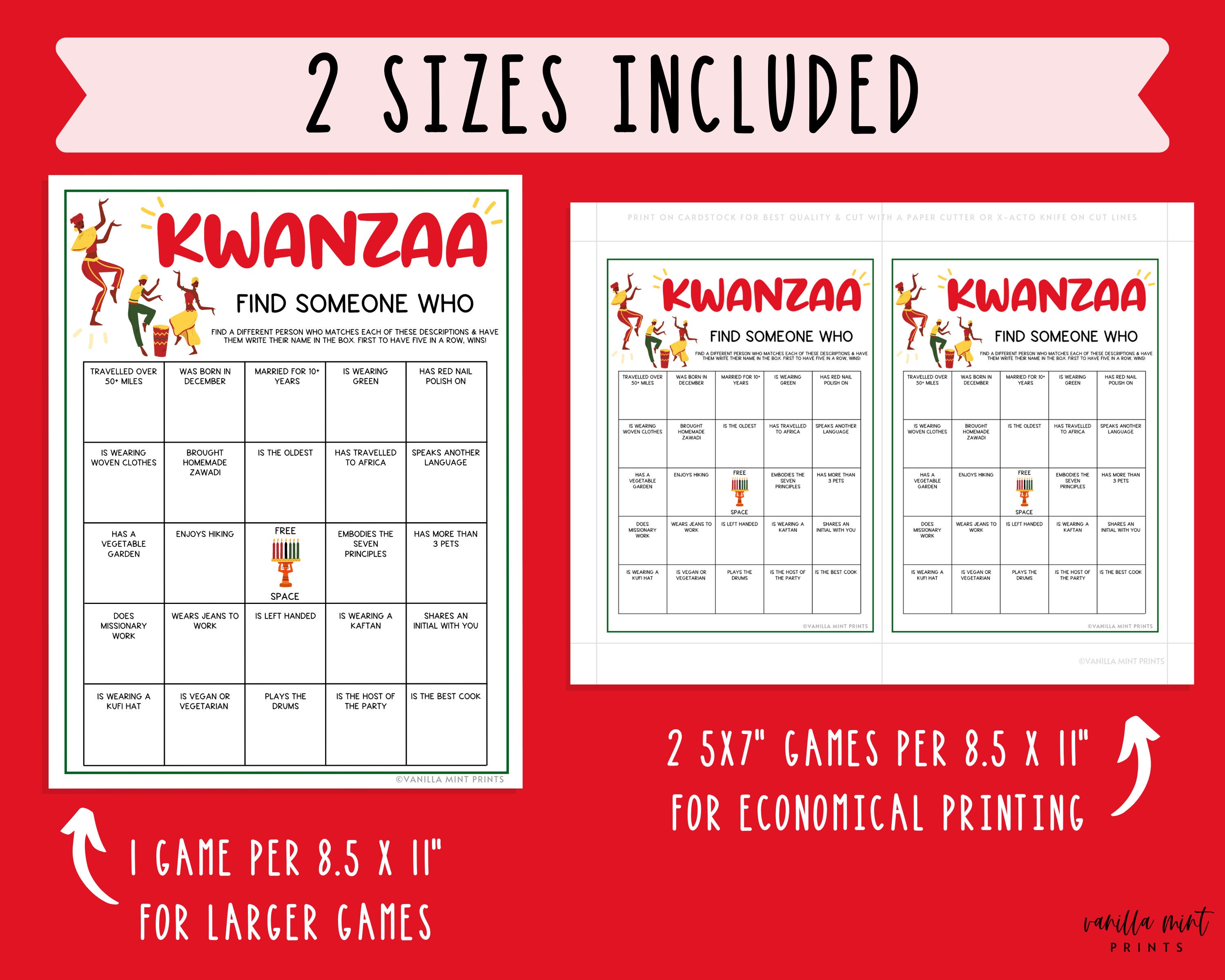 Kwanzaa Find Someone Who | Printable Kwanzaa Party Games | Fun ...