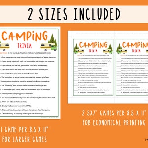 Camping Trivia | Printable Campground Party Games | Camping Activities ...