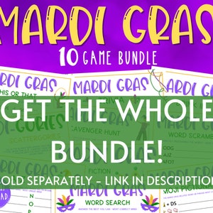 Mardi Gras Scavenger Hunt Game | Fat Tuesday Party Games | Carnival ...