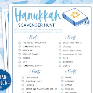 Hanukkah Scavenger Hunt Party Games | Chanukah Celebration Games ...