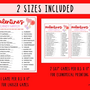 Valentine's Day Candy Match Game | Fun Valentine's Day Printable Games ...