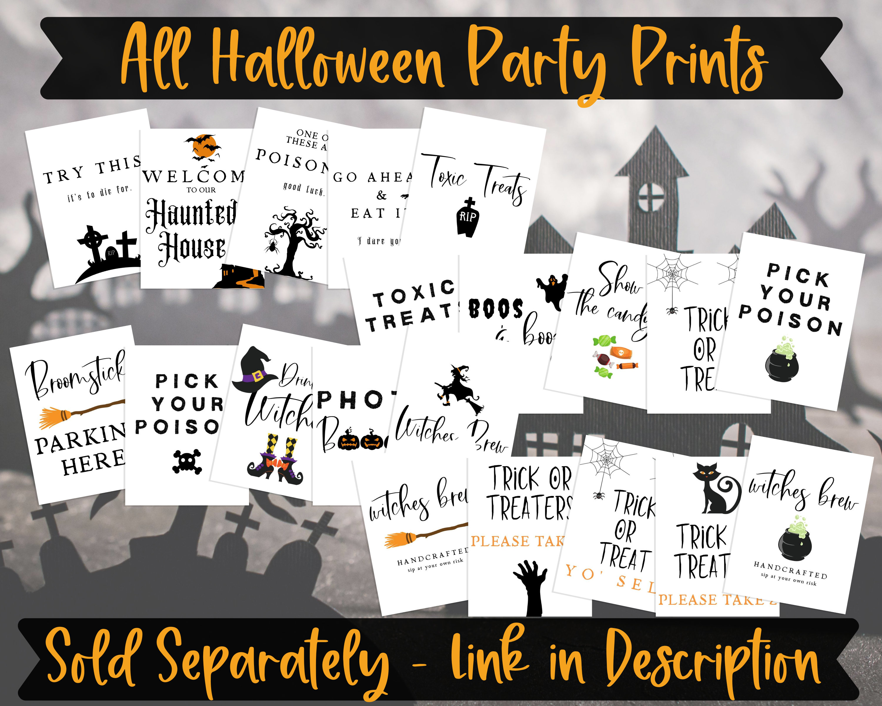 Halloween Party Signs Go Ahead and Eat It I Dare You - Etsy