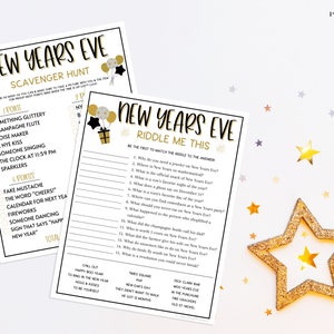 5 New Years Eve Kids Party Games BUNDLE Printable New Years Game Pack ...