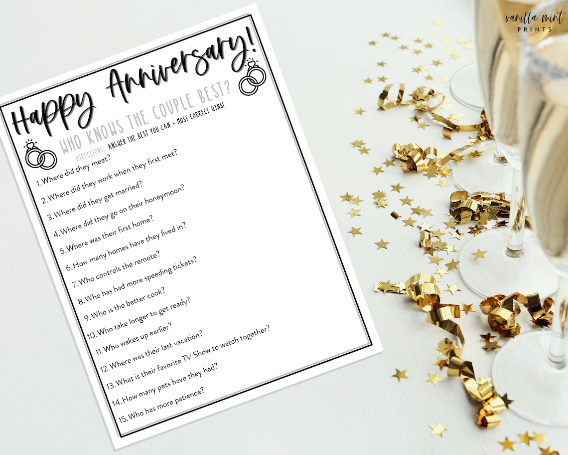Anniversary Games Who Knows the Couple Best Fun | Etsy