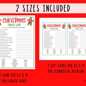Christmas Cookie Game Game Christmas Trivia Printable Games | Etsy