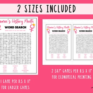 Women's History Month Word Search Game | Women Empowerment ...