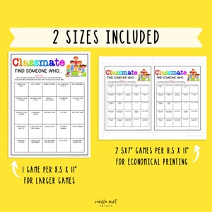 Back to School Game | Classmate Find Someone Who | Bingo | First Day of ...