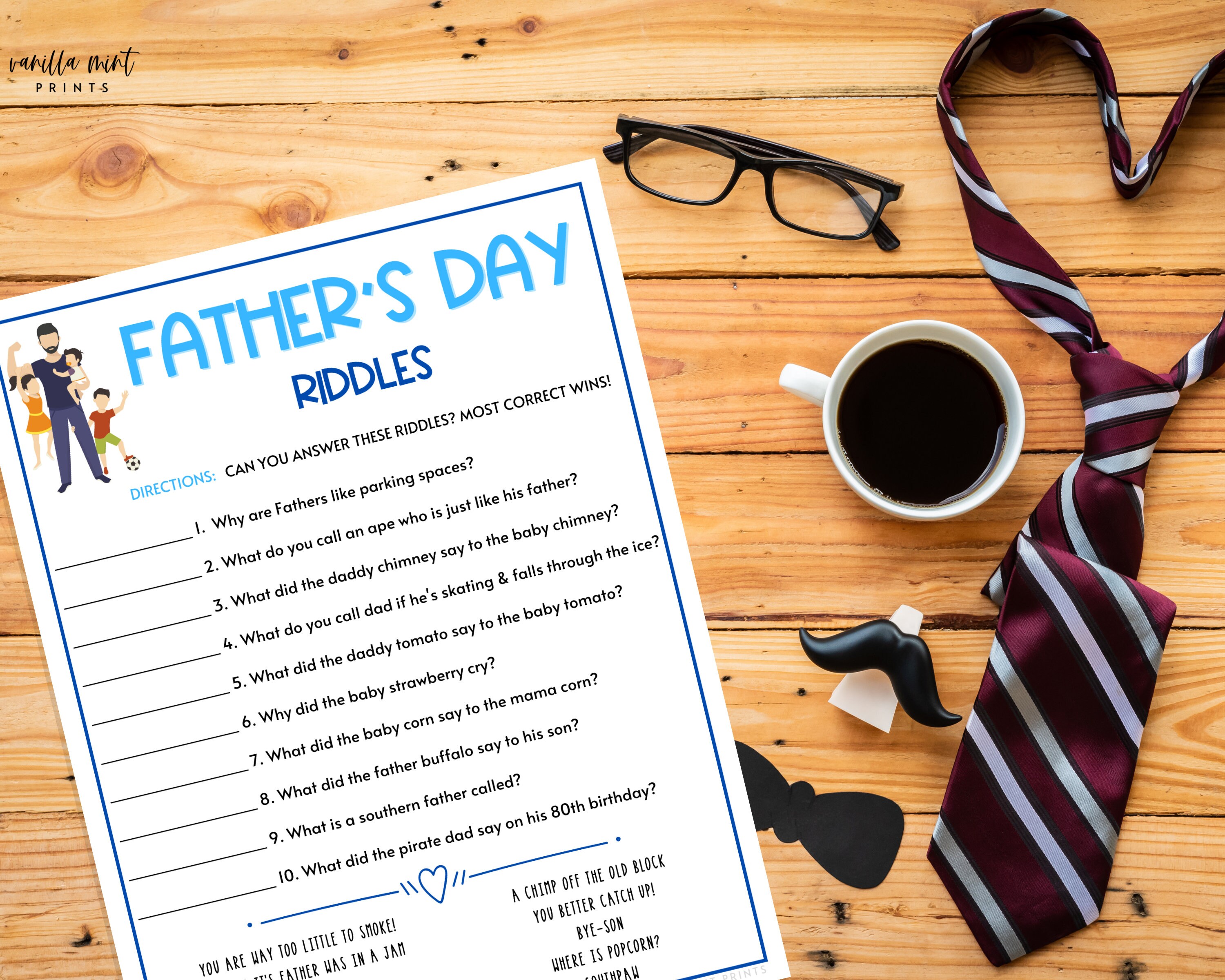 Father's Day Riddles Game Father's Day Games Games - Etsy