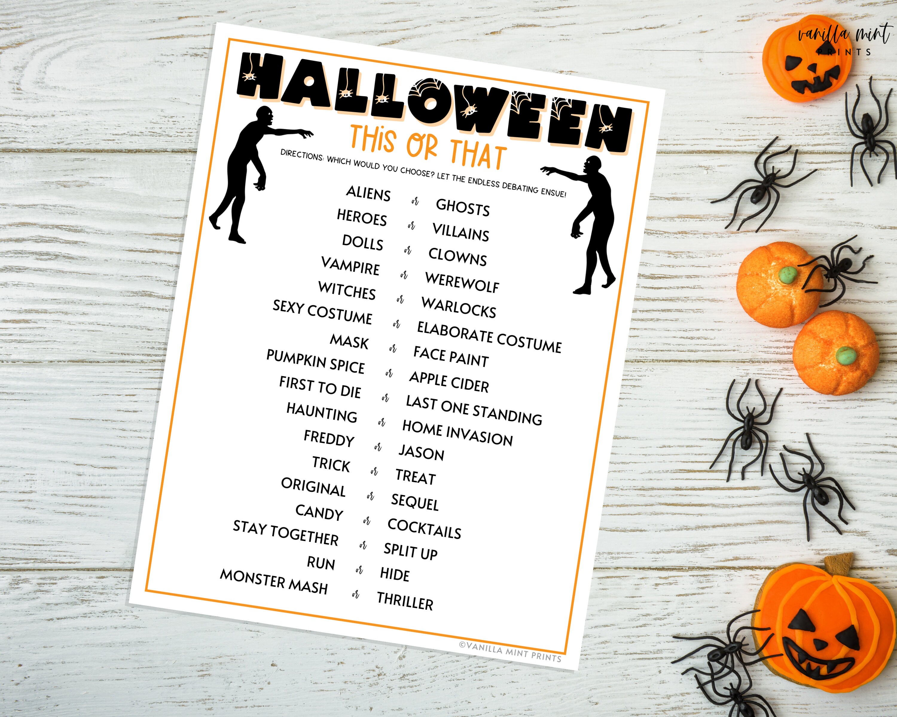 Halloween This or That Game Halloween Printable Games - Etsy