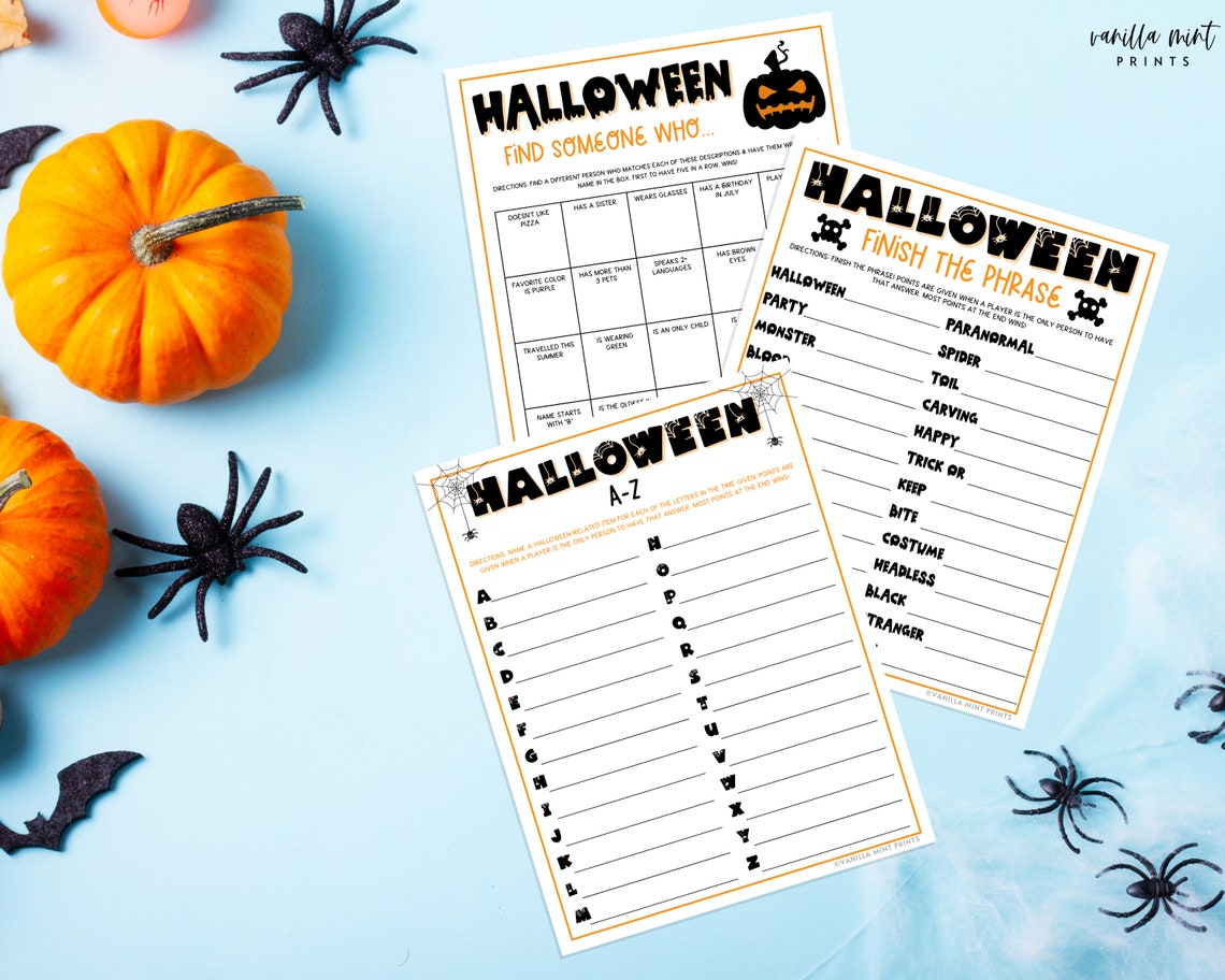 Halloween Party Games BUNDLE 10 Halloween Printable Games | Etsy
