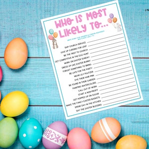Easter Who is Most Likely to Game | Printable Easter Games | Party ...