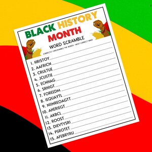 Black History Month Word Scramble Game | African American History ...