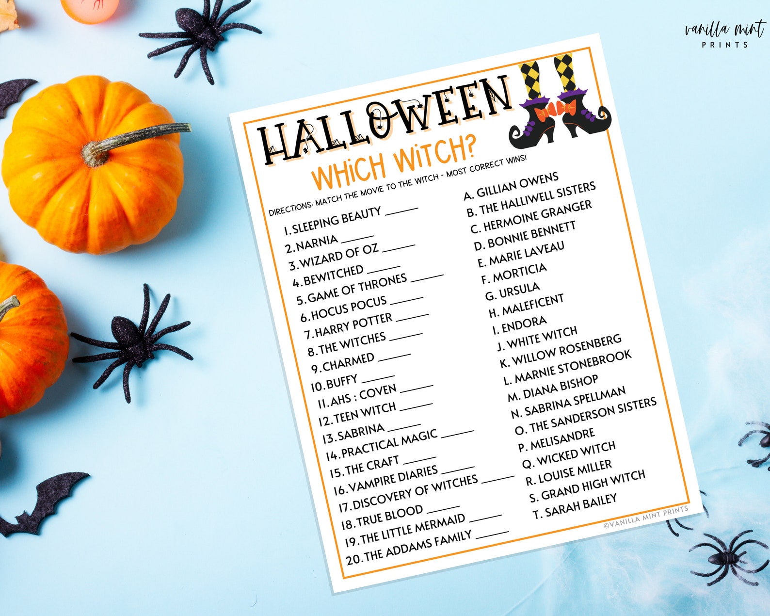 Halloween Witch Matching Game Which Witch Halloween - Etsy