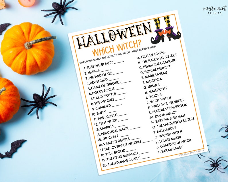 Halloween Witch Matching Game Which Witch Halloween - Etsy