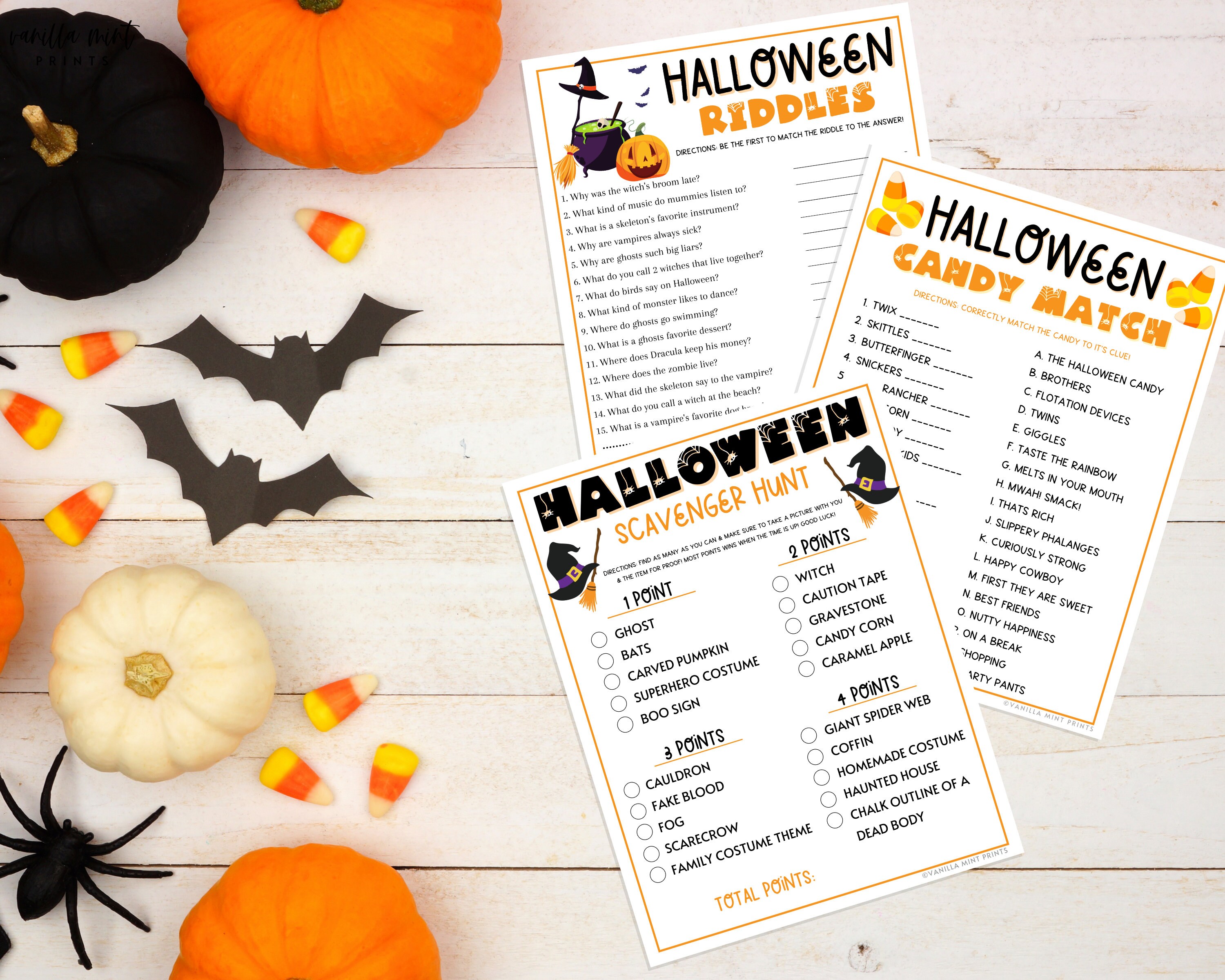 Halloween Party Games KIDS BUNDLE 5 Halloween Printable | Etsy