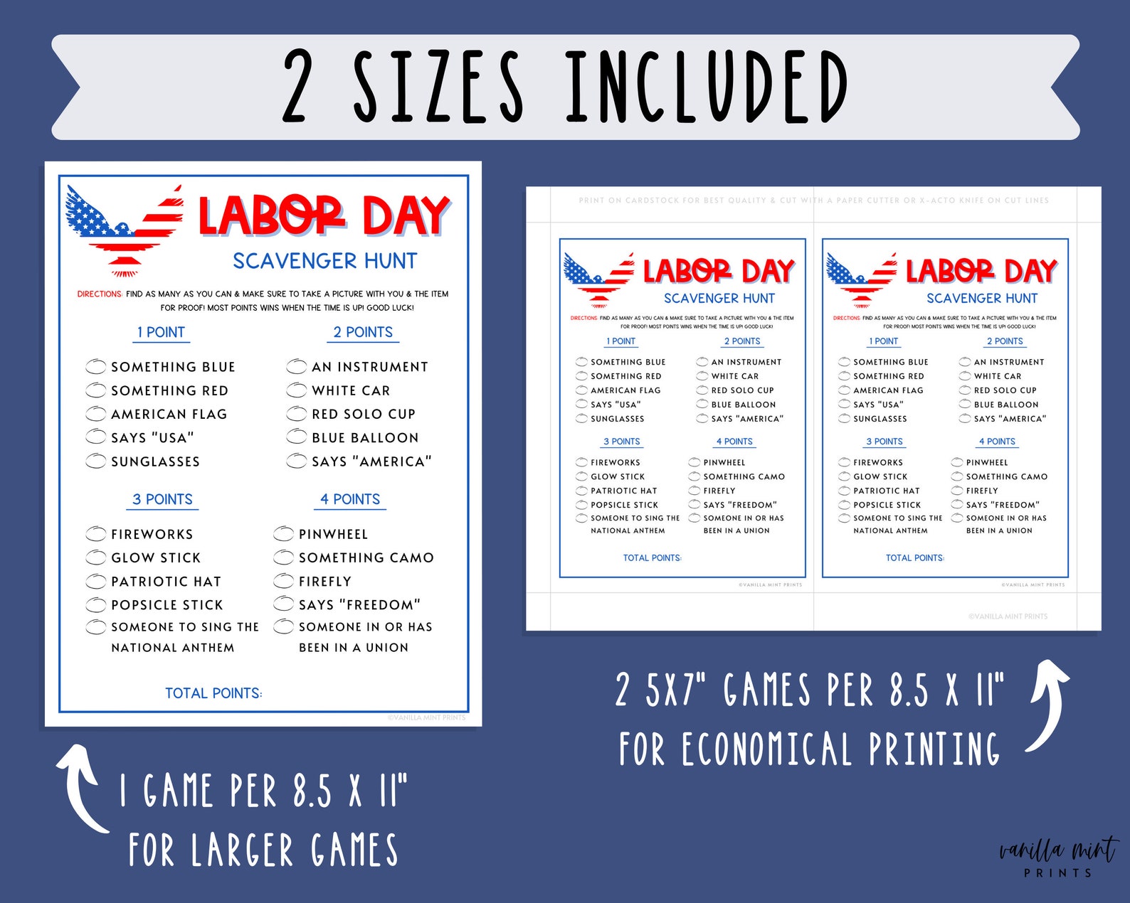 Labor Day Scavenger Hunt Game Labor Day Printable Games | Etsy