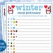 Winter Emoji Pictionary Game | Printable Winter Games | Wintertime ...